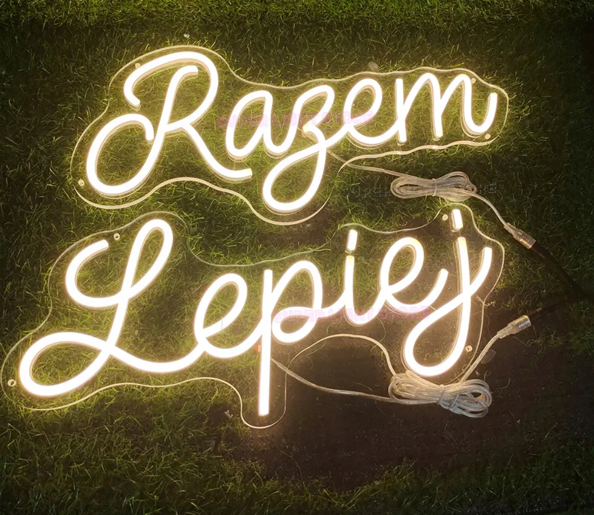 Napis Neon Razem Lepiej - Niska cena na Allegro.pl