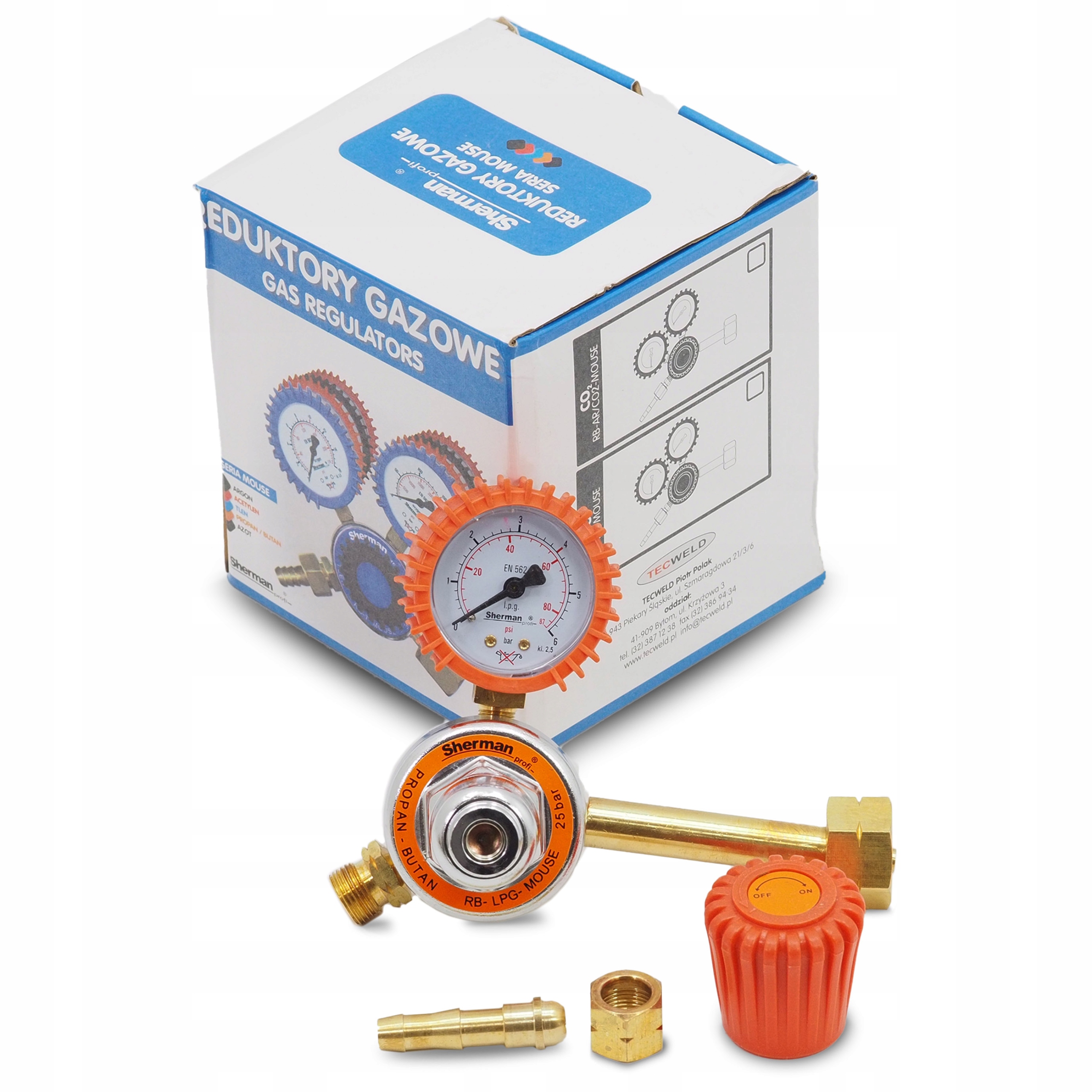 Reduktor SHERMAN Mouse PROPAN-BUTAN LPG 25 bar (5903686609626) • Cena ...