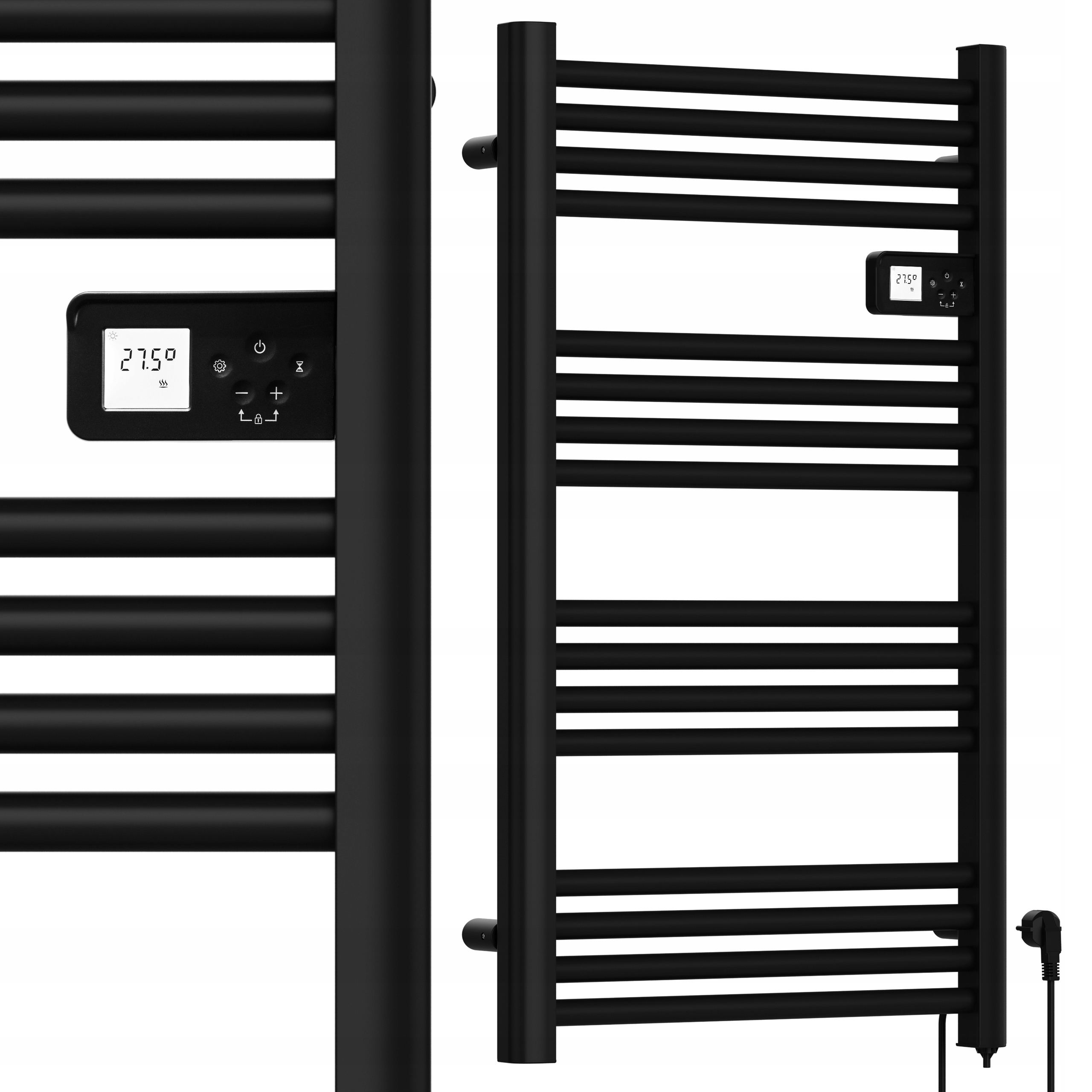 Elektromos fürdőszobai radiátor Maltec 500 W 535 x 970 mm fekete ...