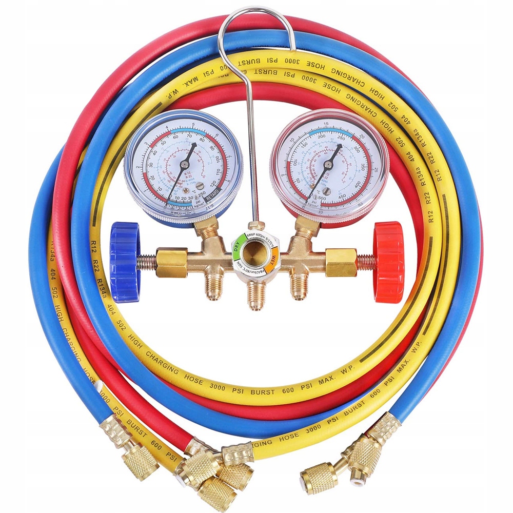 KLIMA TESTER MANOMETRY DIAGNOSTYCZNY DO KLIMATYZACJI R12 R22 R404A I ...