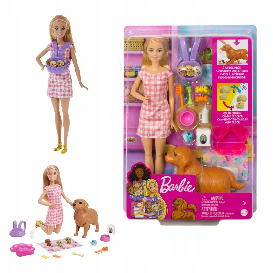 LALKA BARBIE NARODZINY PIESKÓW ZESTAW + 4 PIESKI (5902496149254) • Cena ...
