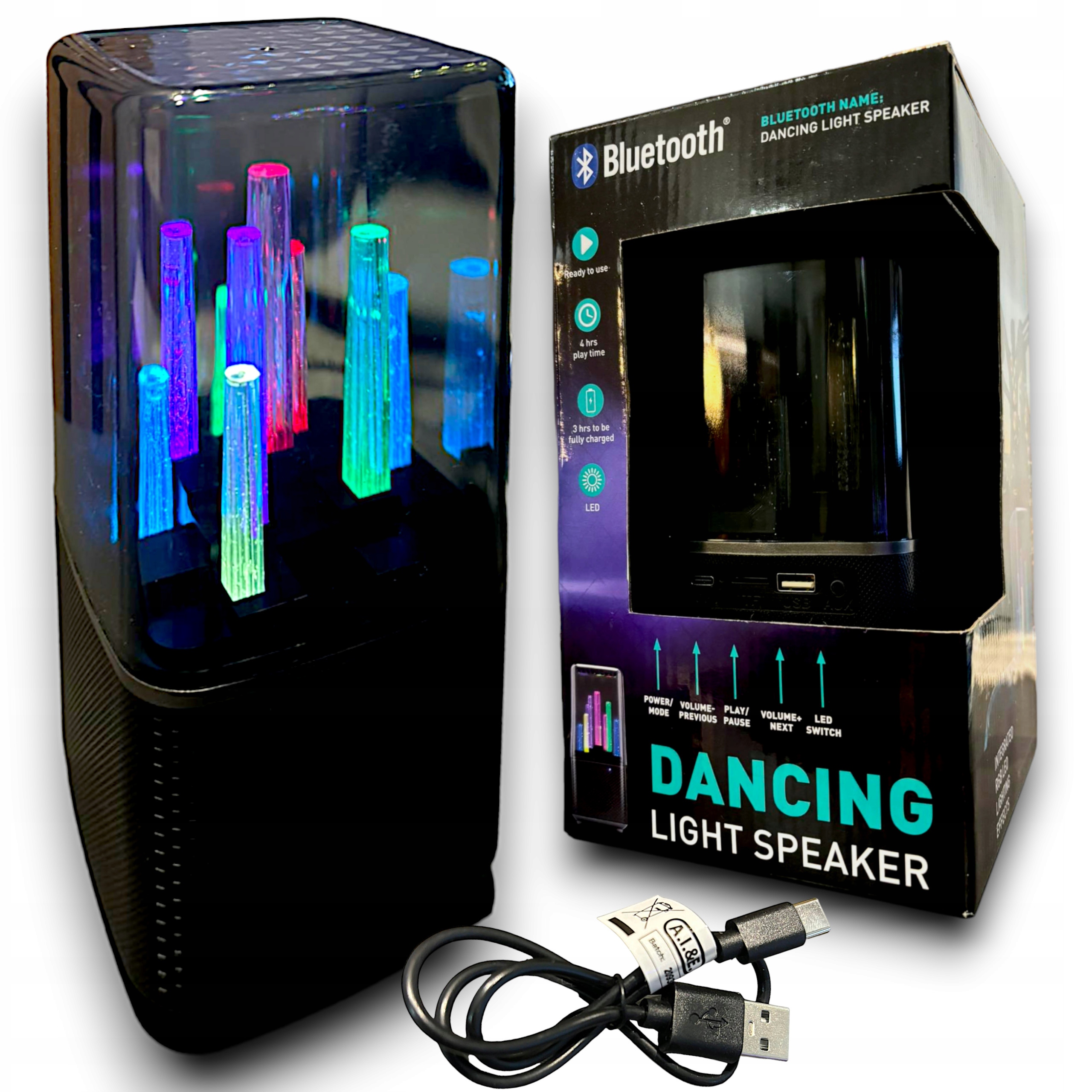 GŁOŚNIK BLUETOOTH DANCING LIGHT SPEAKER EFEKTY LED - Sklep, Opinie, Cena w Allegro