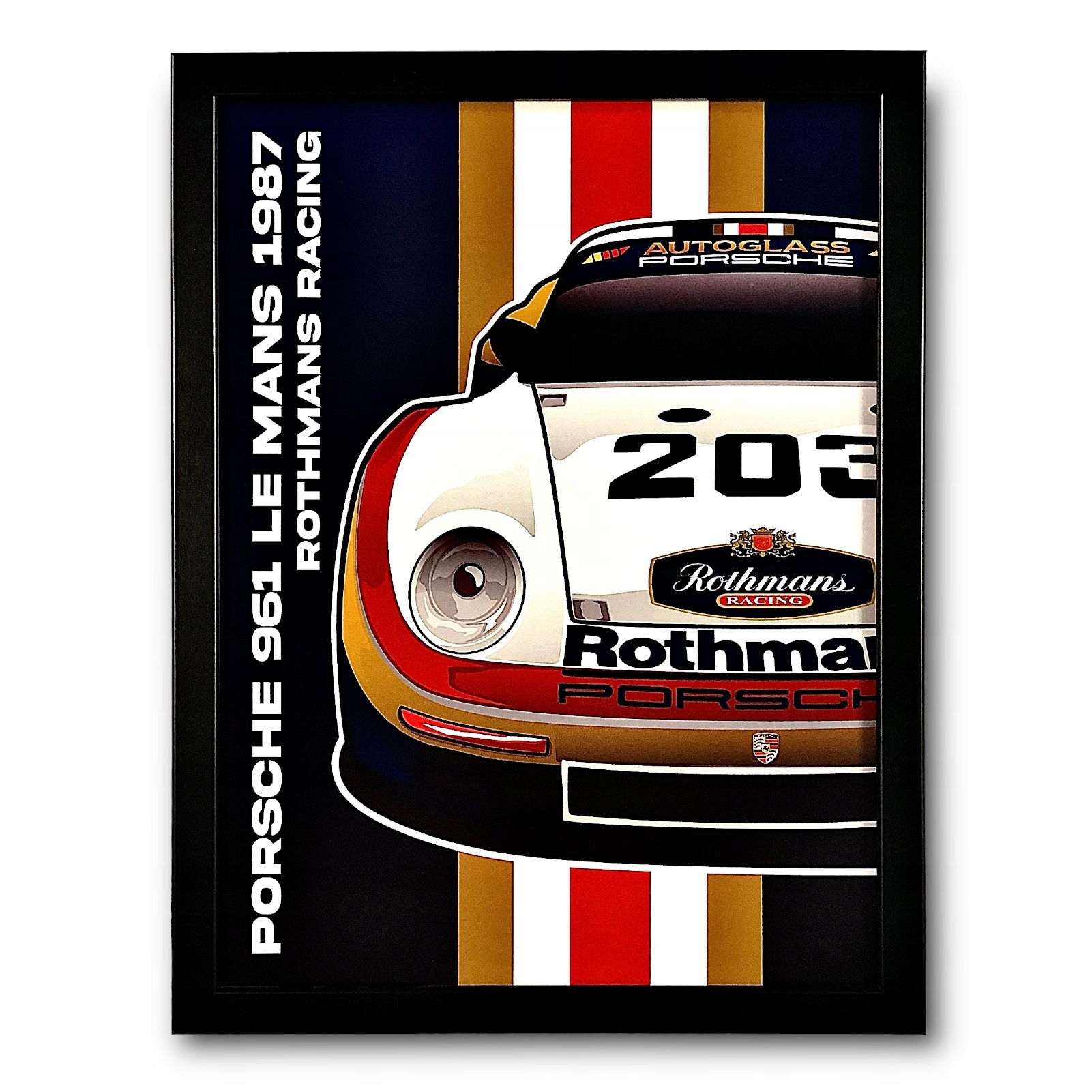 OBRAZ DEKORACYJNY NA ŚCIANĘ - PORSCHE 911 LE MANS 1987 ROTHMANS RACING ...