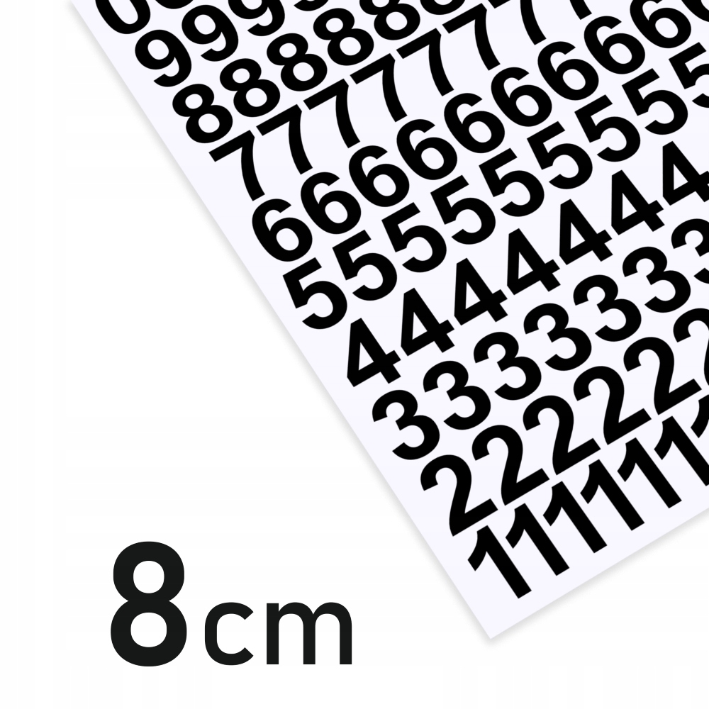 Cyfry Samoprzylepne 8 cm - Niska cena na Allegro