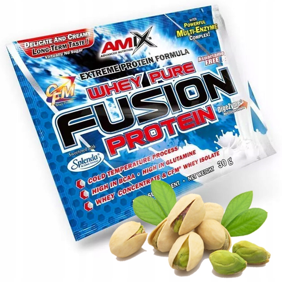 ODŻYWKA BIAŁKOWA PISTACJOWA PISTACJA SASZETKA Amix Whey Fusion Protein ...