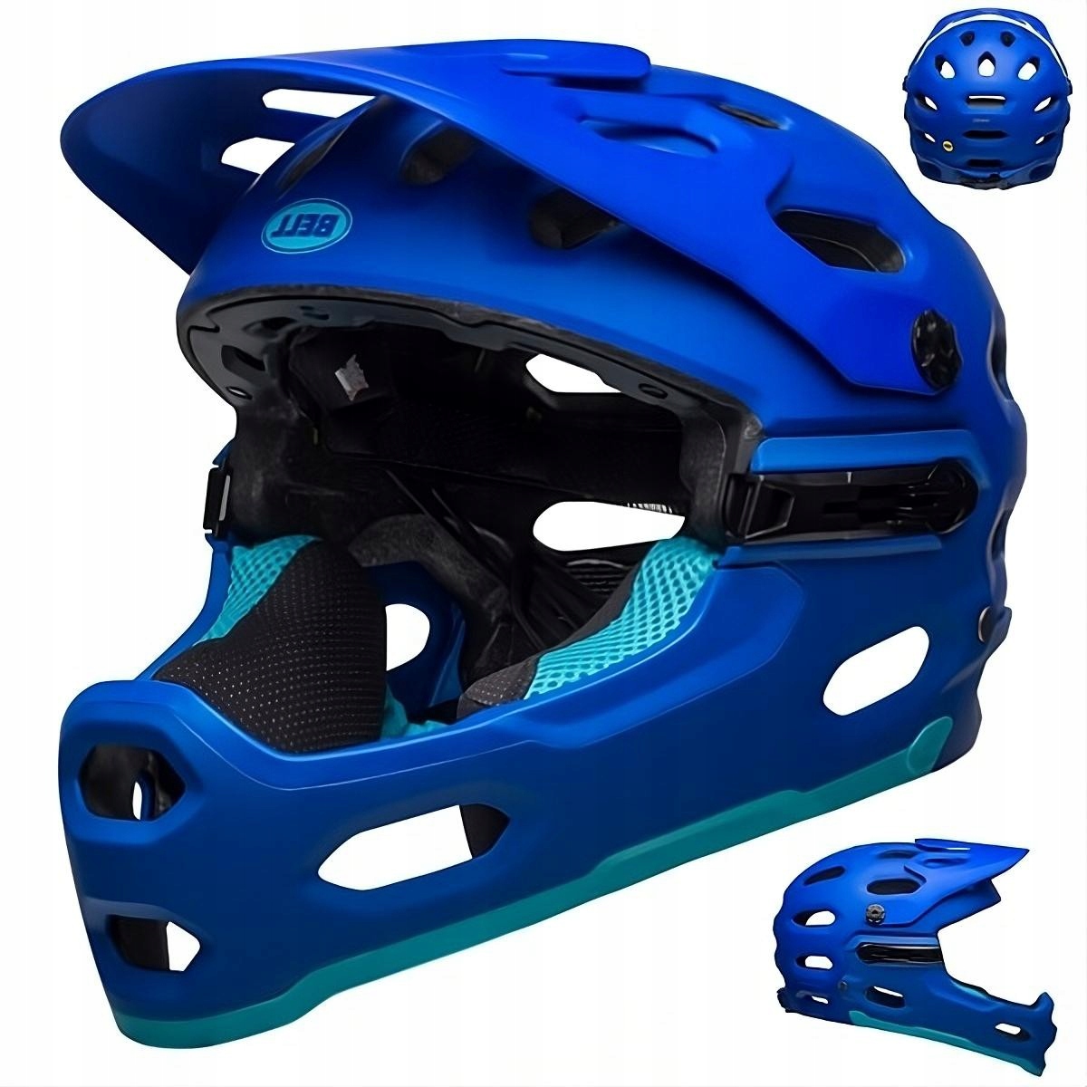 KASK ROWEROWY BELL SUPER R MIPS FULL FACE L 58-62 CM NIEBIESKI MATT ...