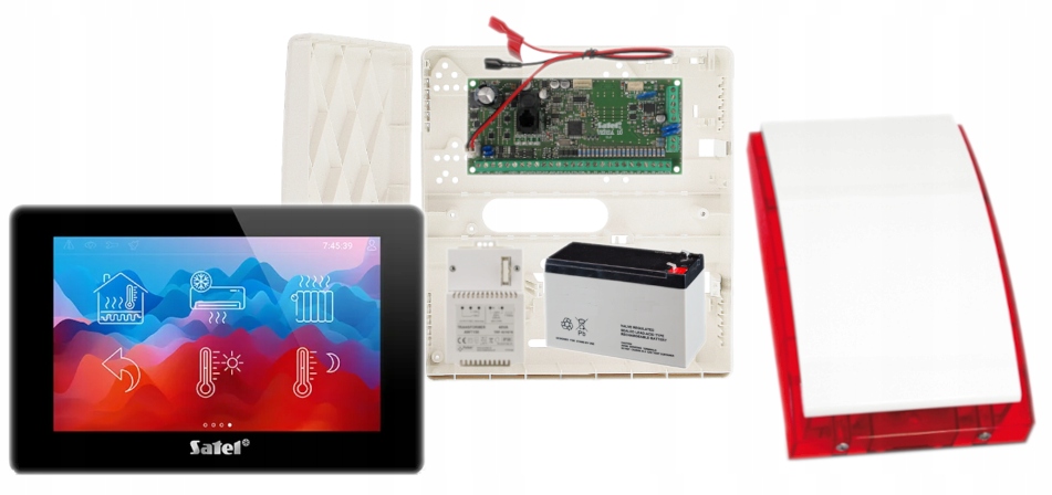 SATEL SYSTEM ALARMOWY VERSA 10 MANIPULATOR DOTYKOWY 7" 7AH TRAFO SYRENA ...