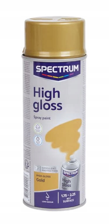Farba w sprayu wysoki połysk Spectrum 400 ml Złota • 19.90PLN • Lakiery ...