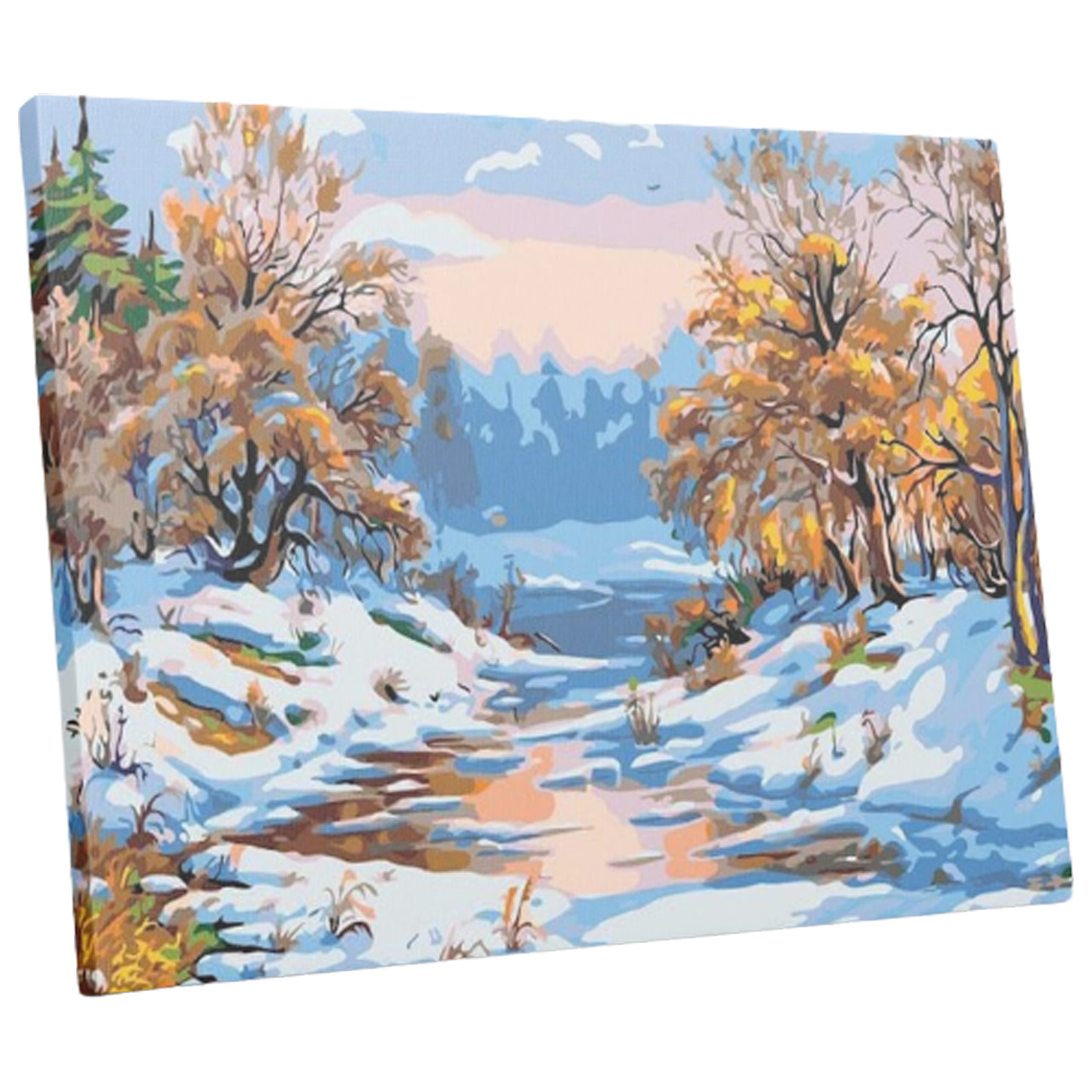 MALOWANIE PO NUMERACH obraz do malowania PŁÓTNO NA RAMIE 30x40 Zima ...