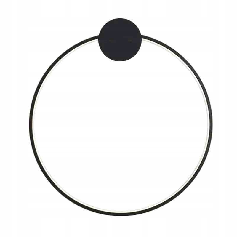 LAMPA ŚCIENNA KINKIET LED RING KOŁO 40CM BLACK CZARNY APP1395-CP ...