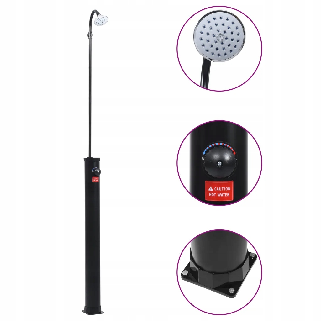 Solárna záhradná sprcha 8L čierna 215cm - Allegro