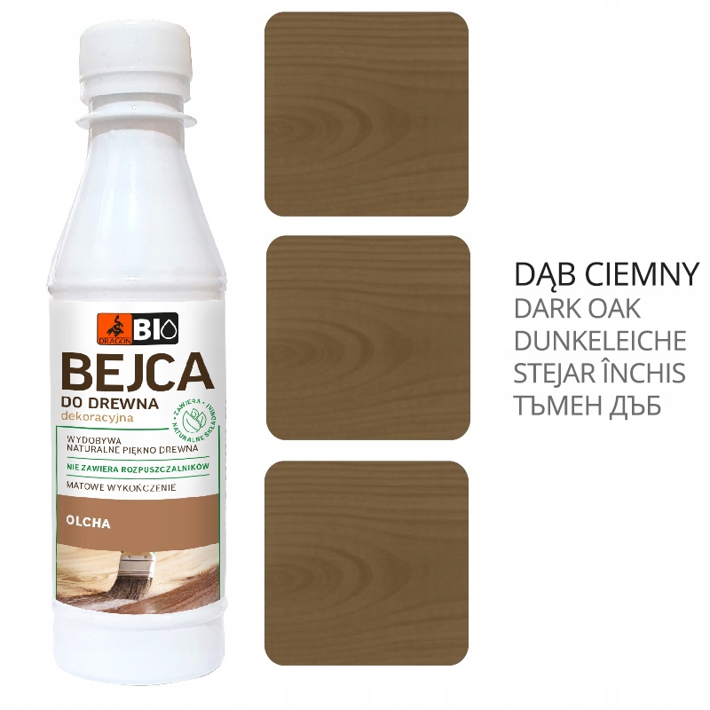 Bejca Do Drewna BIO WODNA Dragon 200ml DĄB CIEMNY (ZBD200DC) • Cena ...