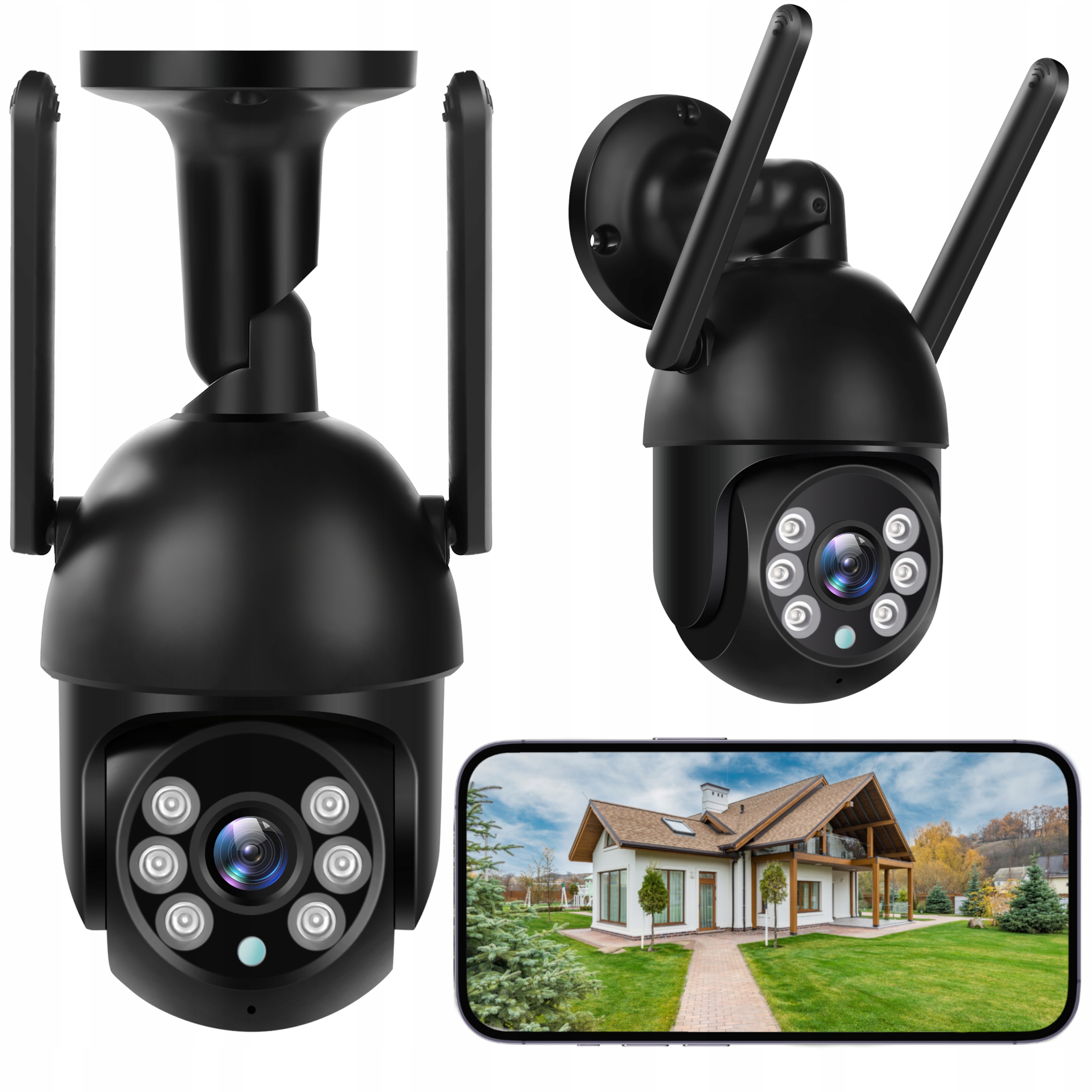 Kamera IP WIFI Zewnętrzna MONITORING DOMU 8MPX ŚLEDZENIE LED NAGRYWANIE ...