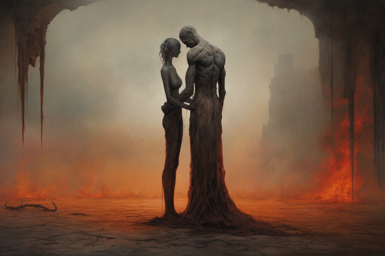 Zdzisław Beksiński Style Obraz Ponowne Spotkanie • Cena, Opinie ...