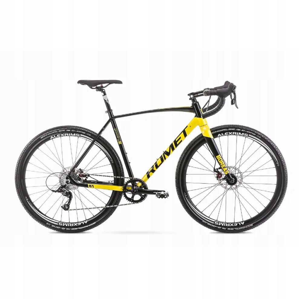 Rower gravelowy ROMET BOREAS 1 2024 czarno-żółty, 56 ...