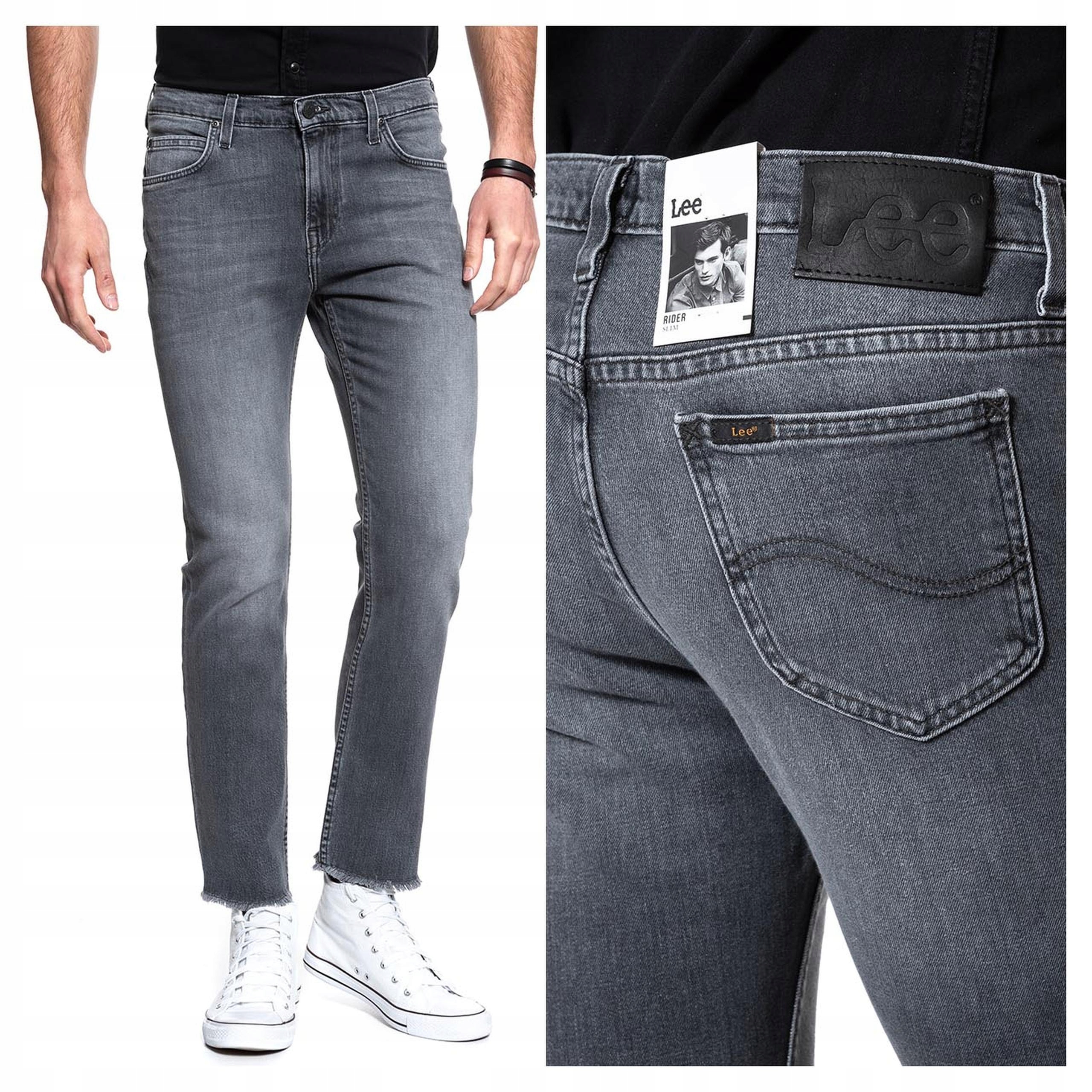 Męskie spodnie jeansowe dopasowane Lee RIDER 29/32 (5400597251789 ...