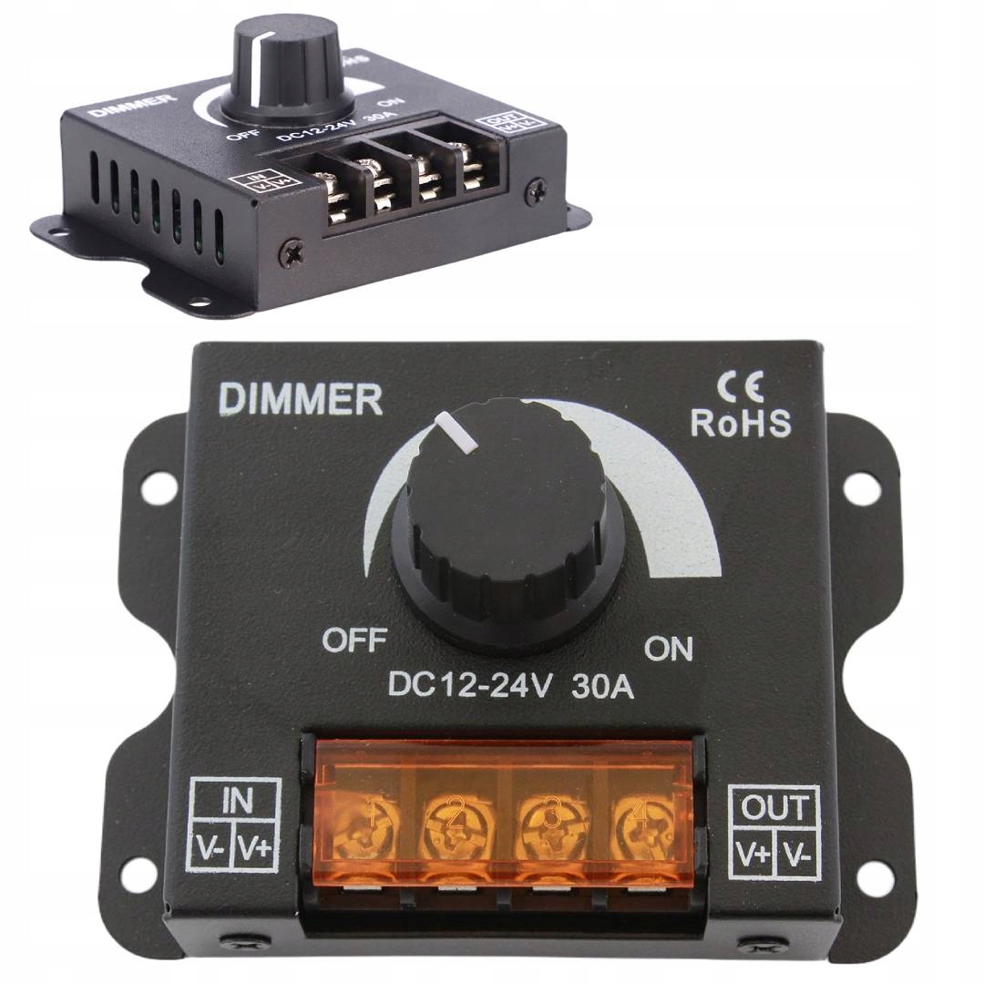 Ściemniacz LED DIMMER regulator 12V 24V 30A 360W (5907621828356) • Cena ...