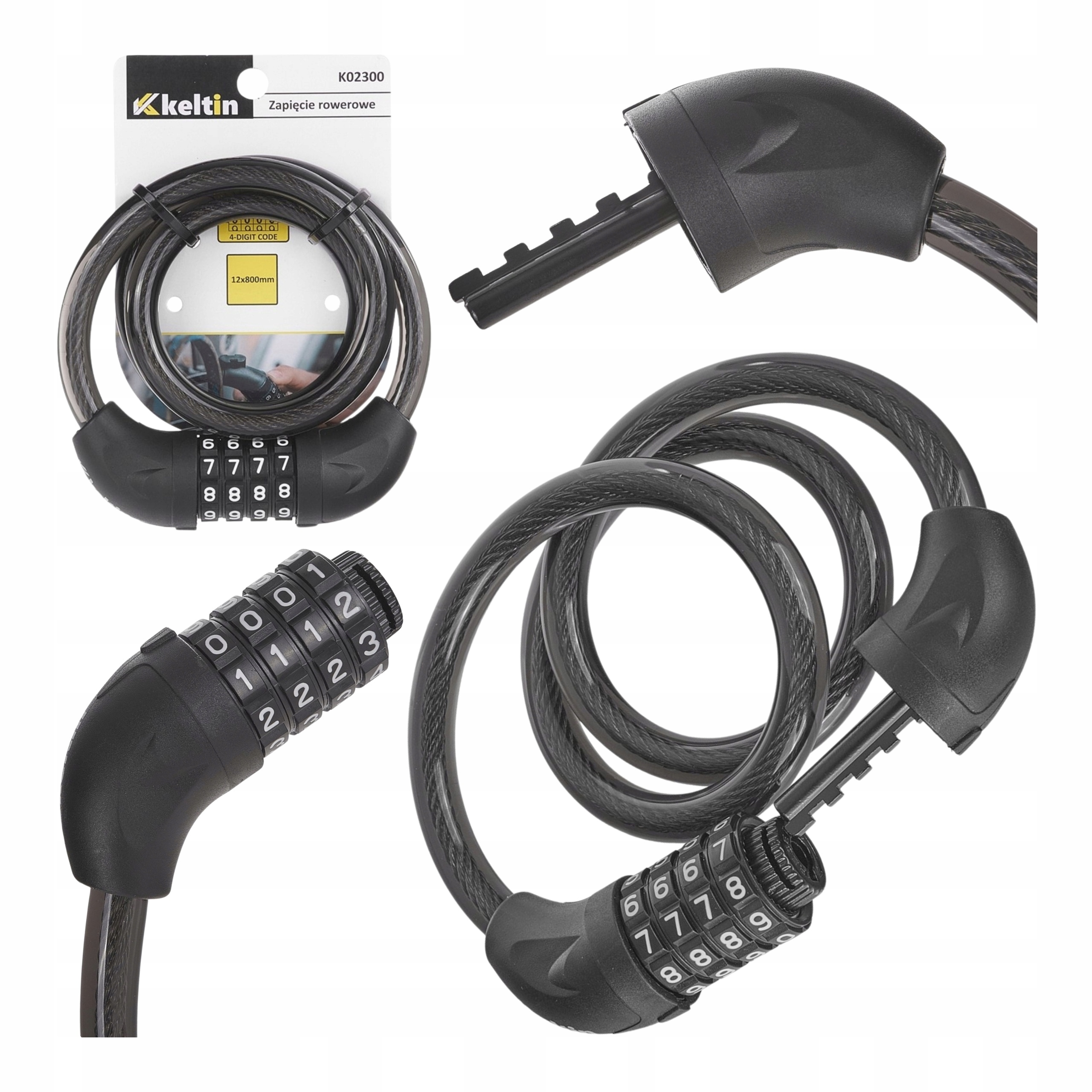 Zabezpieczenie rowerowe linka Keltin K02300 • Cena, Opinie - Allegro