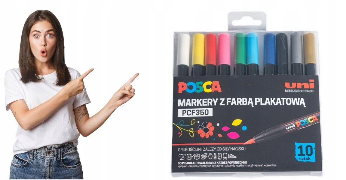Markery UNI POSCA PCF-350 ZESTAW [10] (5906340928392) • Cena, Opinie ...