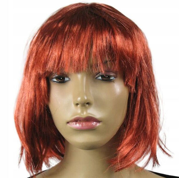 PERUKA RUDA RUDE KASZTANOWE WŁOSY PÓŁDŁUGIE PROSTE (6939998022531 ...