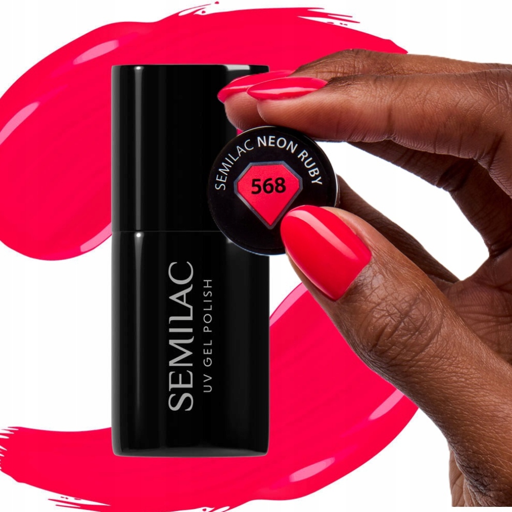 Semilac Lakier Hybrydowy Do Paznokci Neon Ruby 568 Malinowy Słodki Róż ...