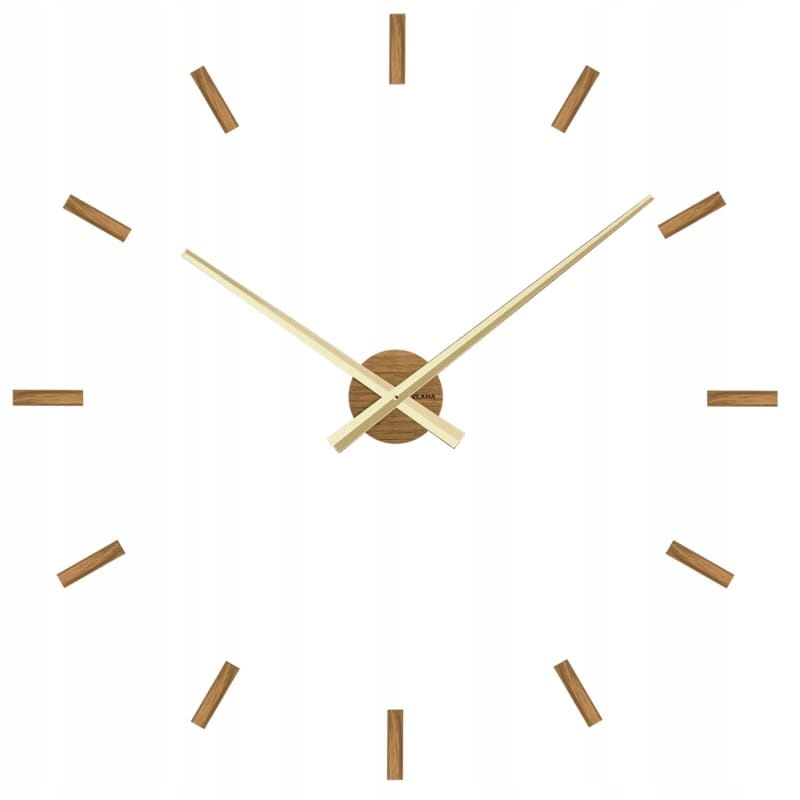 VLAHA Minimal VCT1040 - 80cm - Naklejany zegar ścienny z drewna dębowego (8596300033173) • Cena ...