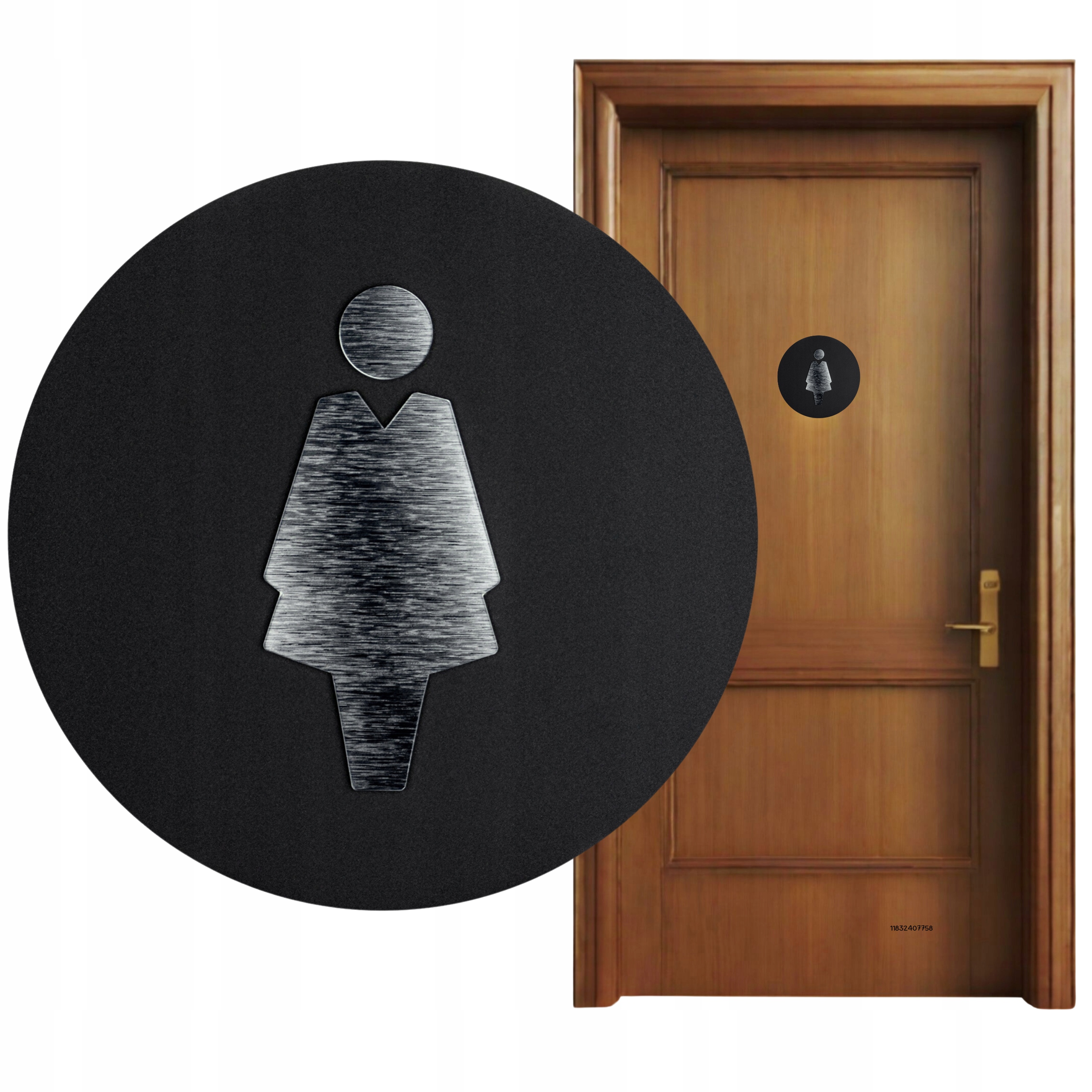 Dámská WC tabule s laminátem, černá/stříbrná - Allegro