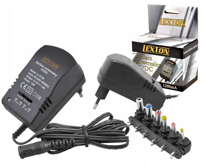 ZASILACZ UNIWERSALNY 3V 4.5V 6V 7.5V 9V 12V 1.2A REGULOWANY 6-WTYKÓW LEXTON - Sklep, Opinie ...