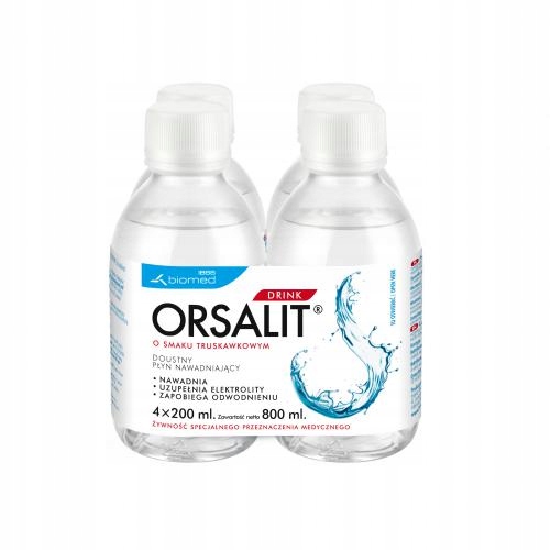 Suplement diety IBSS Biomed Orsalit drink o smaku truskawkowym 4x200 ml ...