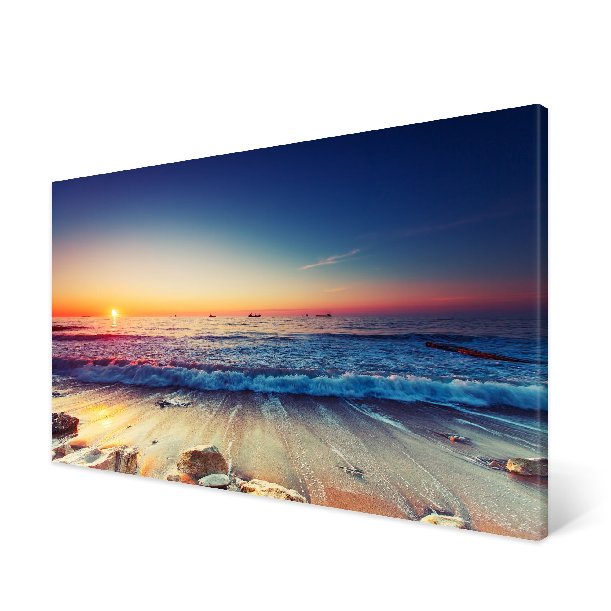 Obraz morze plaża statki na ścianę 120x80 • Cena, Opinie • Obrazy ...