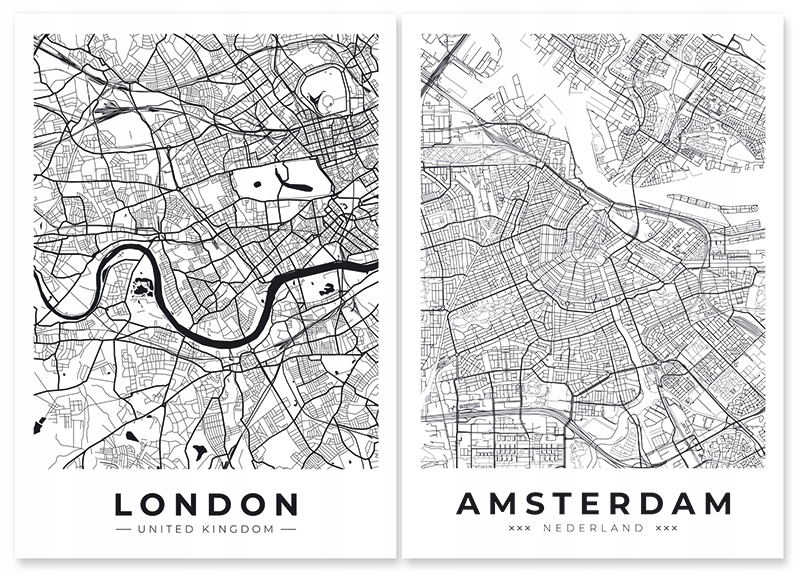 Plakáty, obrázky mapa, mapy, sada 2 grafik A3 za 539 Kč - Allegro
