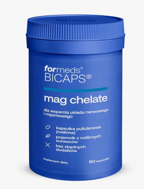 BICAPS MAG CHELATE FORMEDS 60 kaps. diglicynian magnezu nerwy VEGAN ...