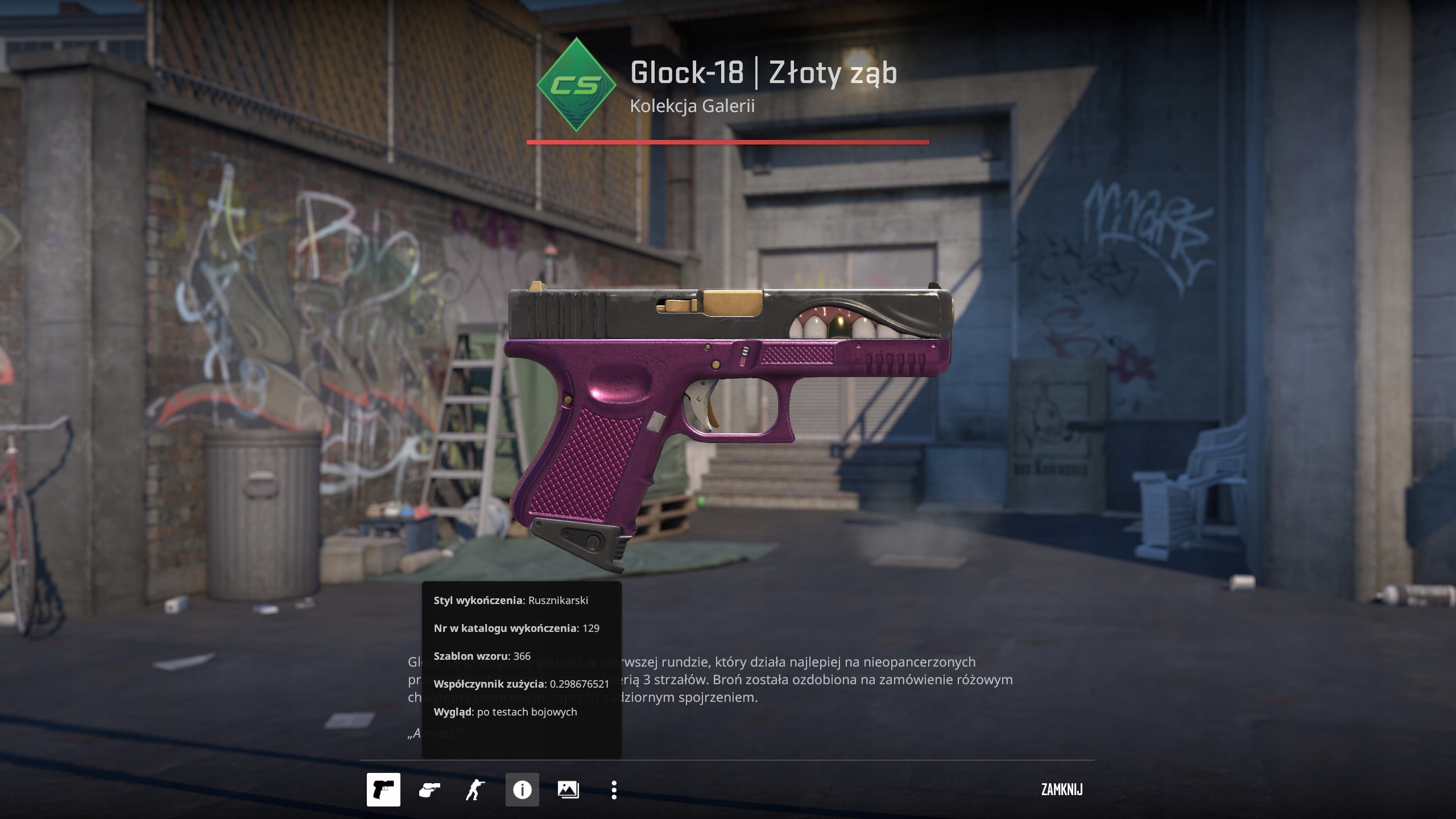 Skin Glock-18 | Zlatý zub CSGO CS2 Kůže za 297.00CZK - Allegro
