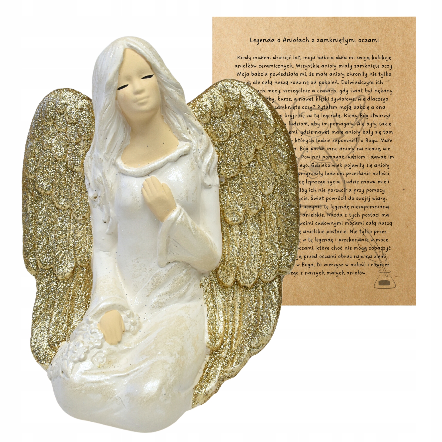 Anioł Aniołek Figurka Ozdoba do Domu • Cena, Opinie • Figurki i rzeźby ...