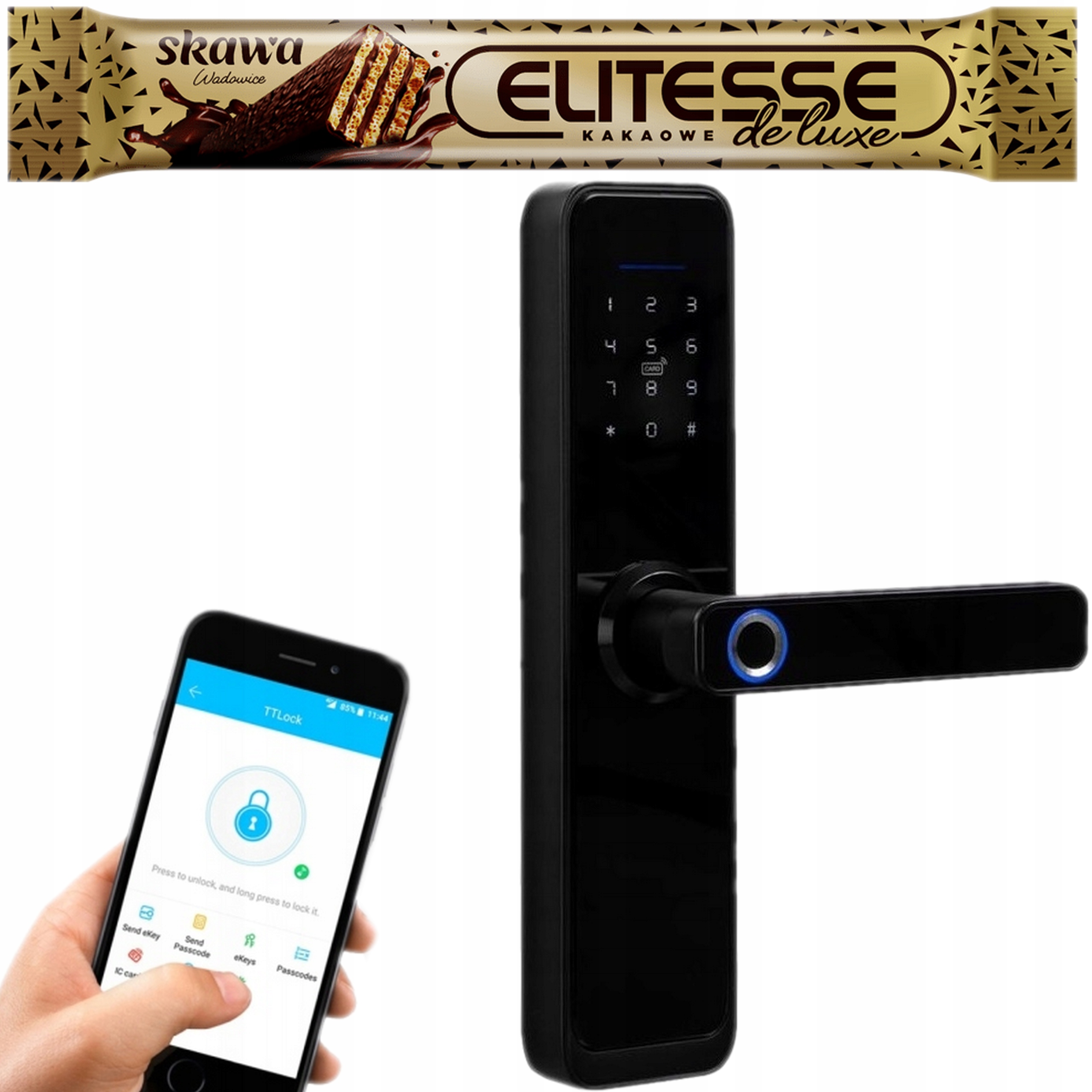 Klamka kodowa szyfrowa zamek do drzwi BluetoothRFID TTLock WC MP066 (4048019026976) • Cena ...