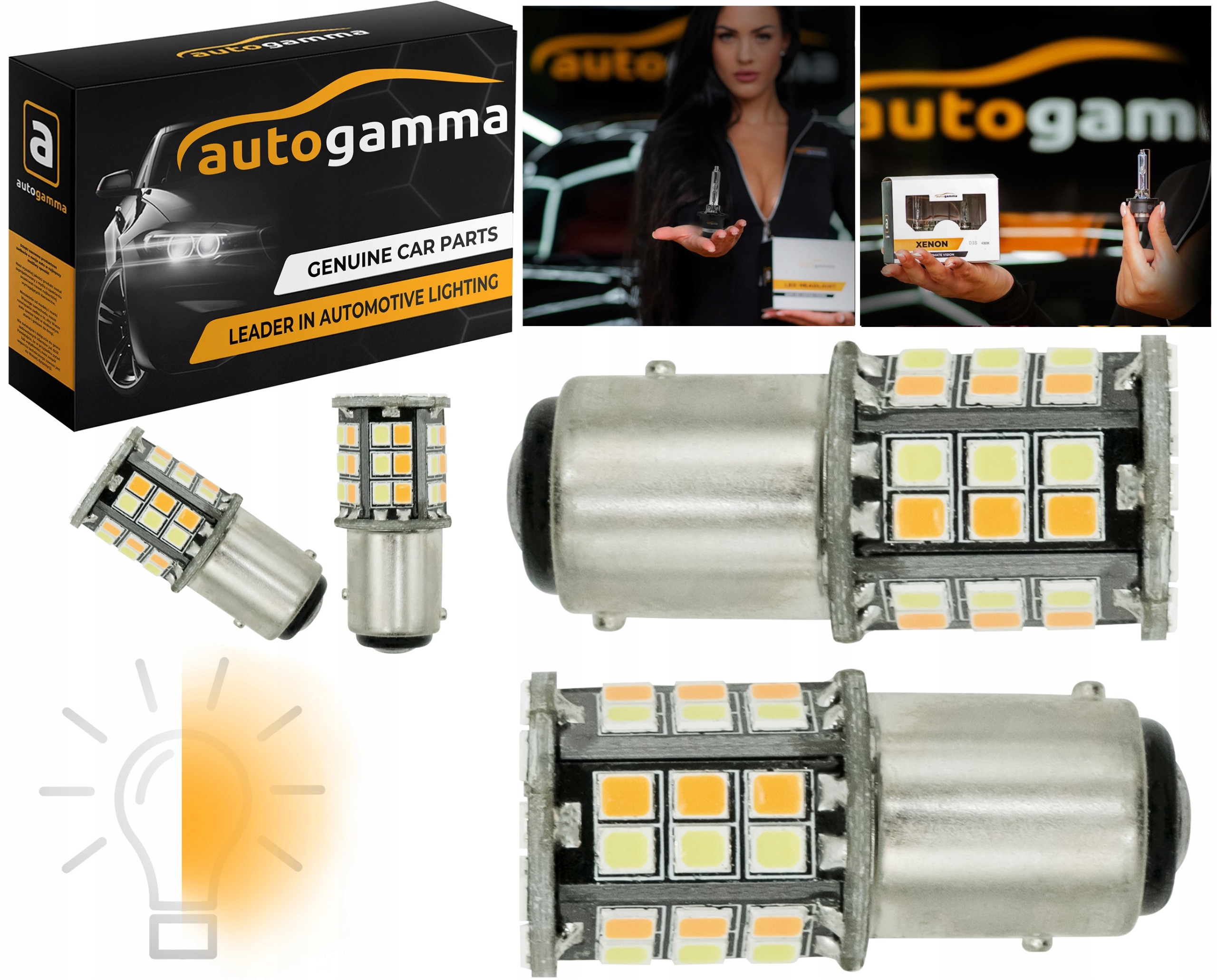 Żarówka P21/5W 1157 BAY15D 48 x LED Dual Color SMD Biały + Pomarańczowy ... Żarówka P21/5W 1157 BAY15D 48 x LED Dual Color SMD Biały + Pomarańczowy ...