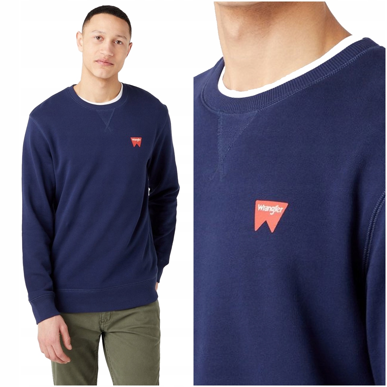 WRANGLER SIGN OFF CREW MĘSKA BLUZA KLASYCZNA S 14310212902 - Allegro.pl