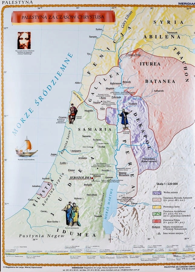 PALESTYNA ZA CZASÓW CHRYSTUSA MAPA ŚCIENNA Meridian - 299.90PLN ...