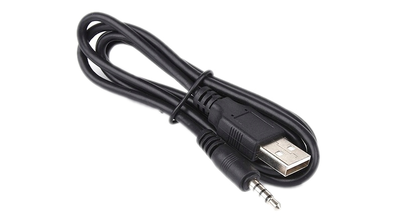CZARNY KABEL USB PRZEJŚCIÓWKA ADAPTER AUX USB-A NA MINI JACK 3,5MM ...