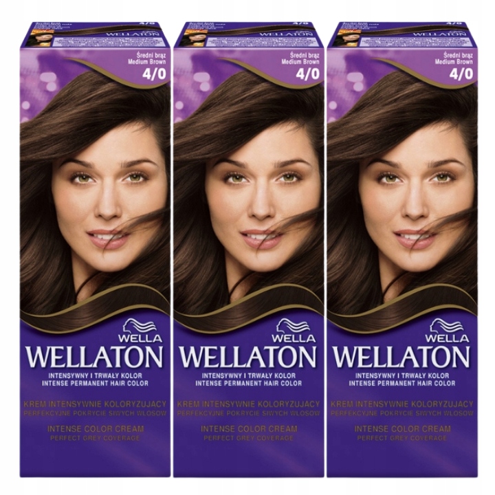 Wellaton Intense Farba do Włosów 4/0 Średni Brąz 13204181321 - Allegro.pl