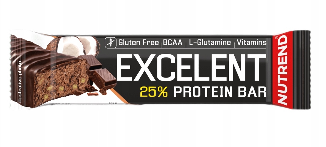 Nutrend Excelent baton proteinowy białko sojowe WPC 85g Czekolada Kokos ...