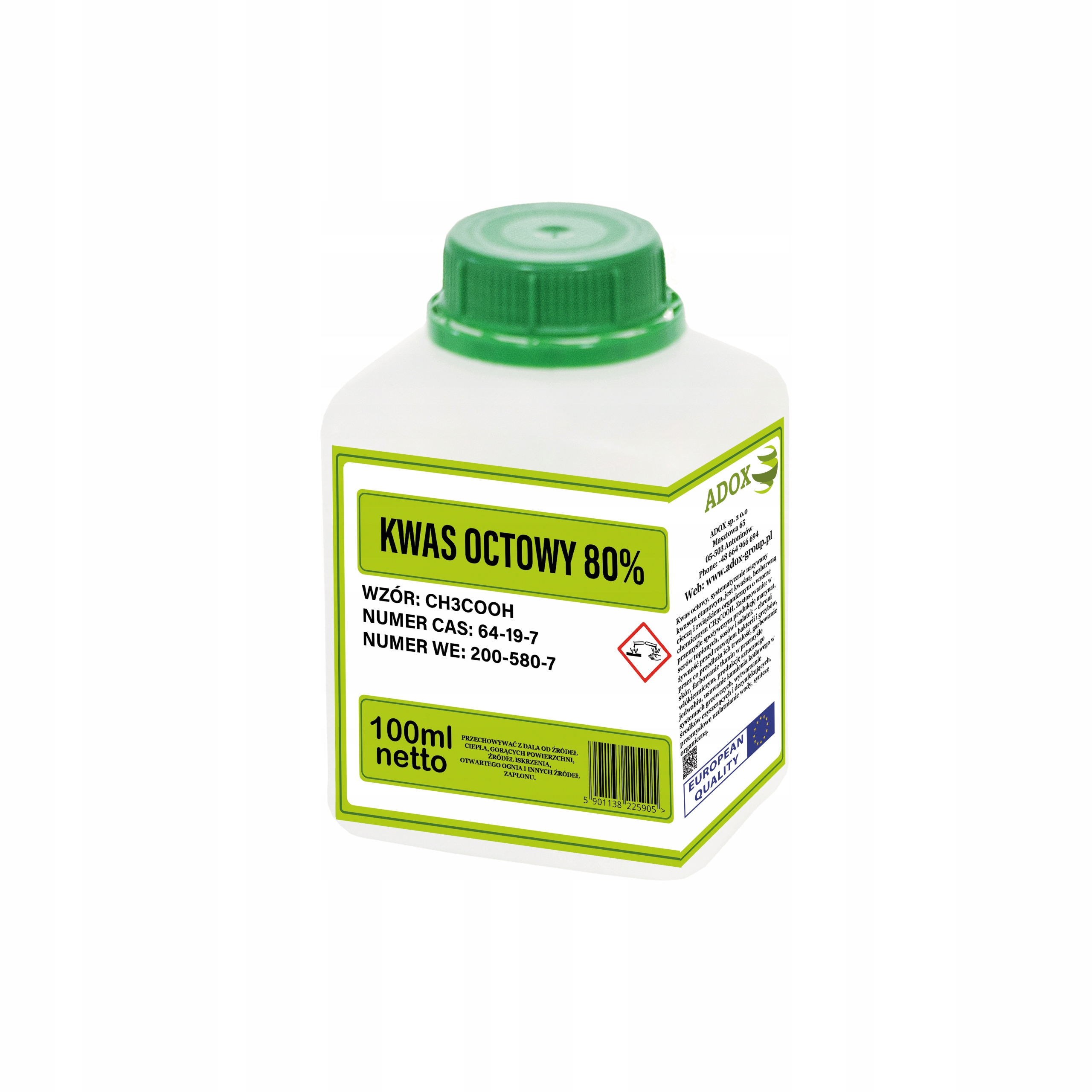 Kwas octowy ADOX-GROUP 100 ml czystość 80 % (5901138225905) • Cena ...
