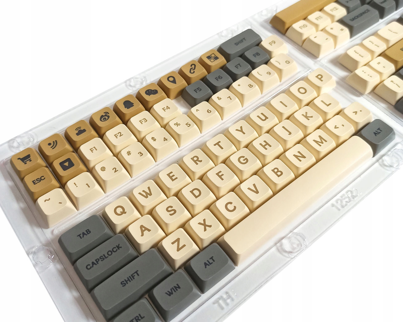 Shimmer Custom KEYCAPS Set PBT Keycap Space Esc White Sivá + PULLER za ...