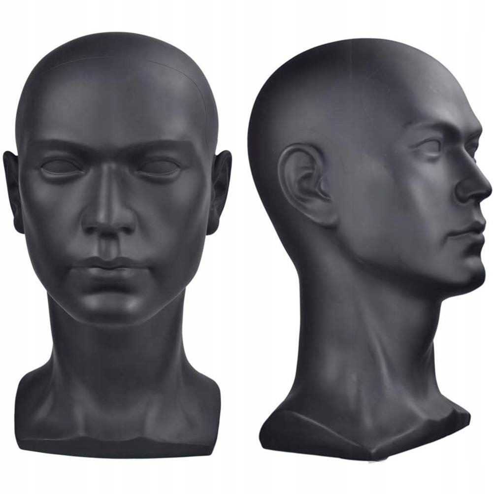 Manekin Głowa na biżuterię peruki czarna męska (66455) • Cena, Opinie ...