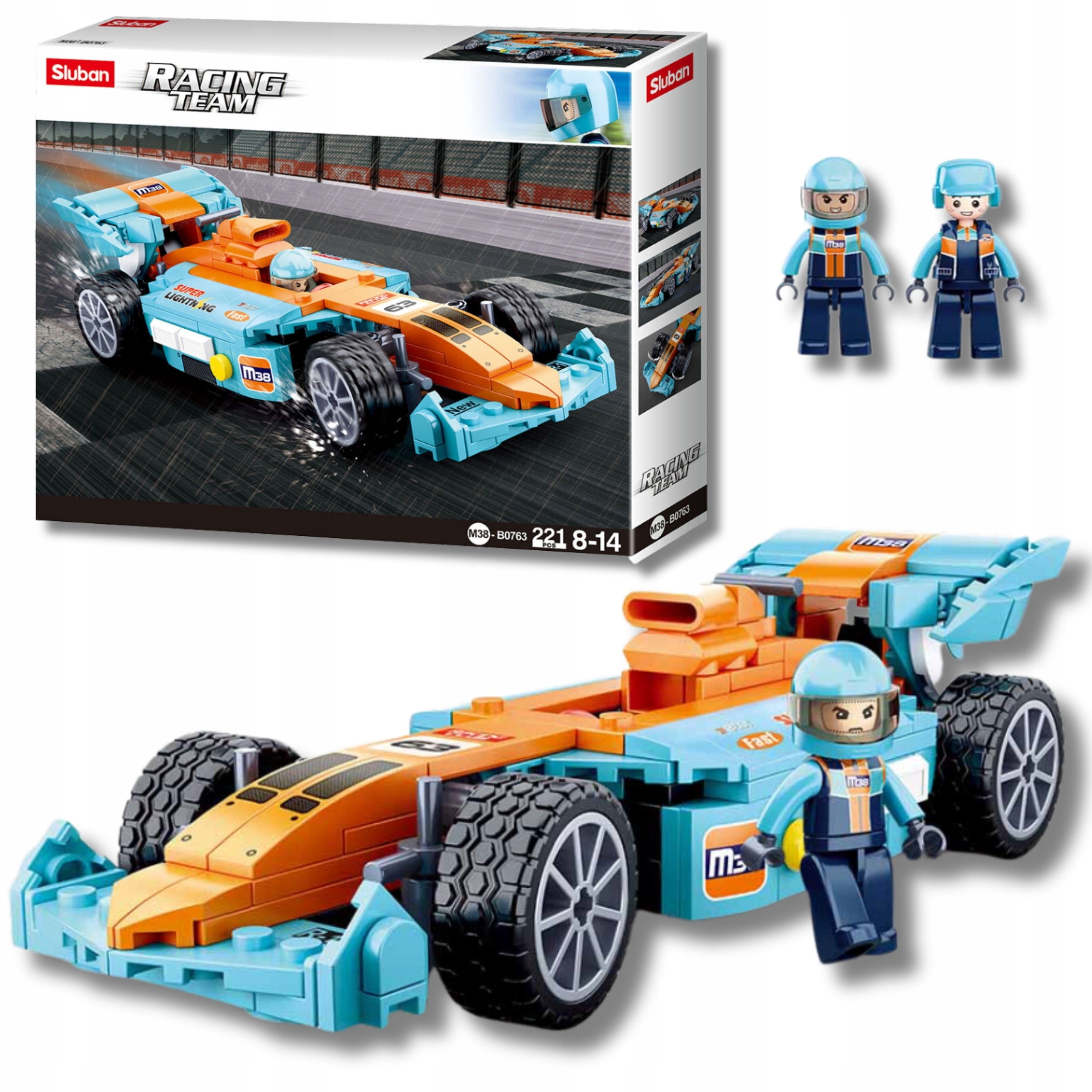 KLOCKI PRETEKÁRKA BOLID FORMULA 1 AUTO RACING SLUBAN B0763 222 dielov ...