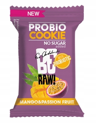 Probio Cookie Mango & Passionfruit ciasteczko bez cukru probiotyk BeRAW ...