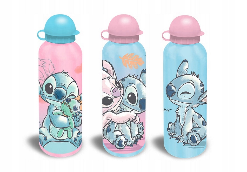 LILO STITCH BIDON ALUMINIOWY DZIECIĘCY 500ML BUTELKA NA WODĘ 3 WZORY ...