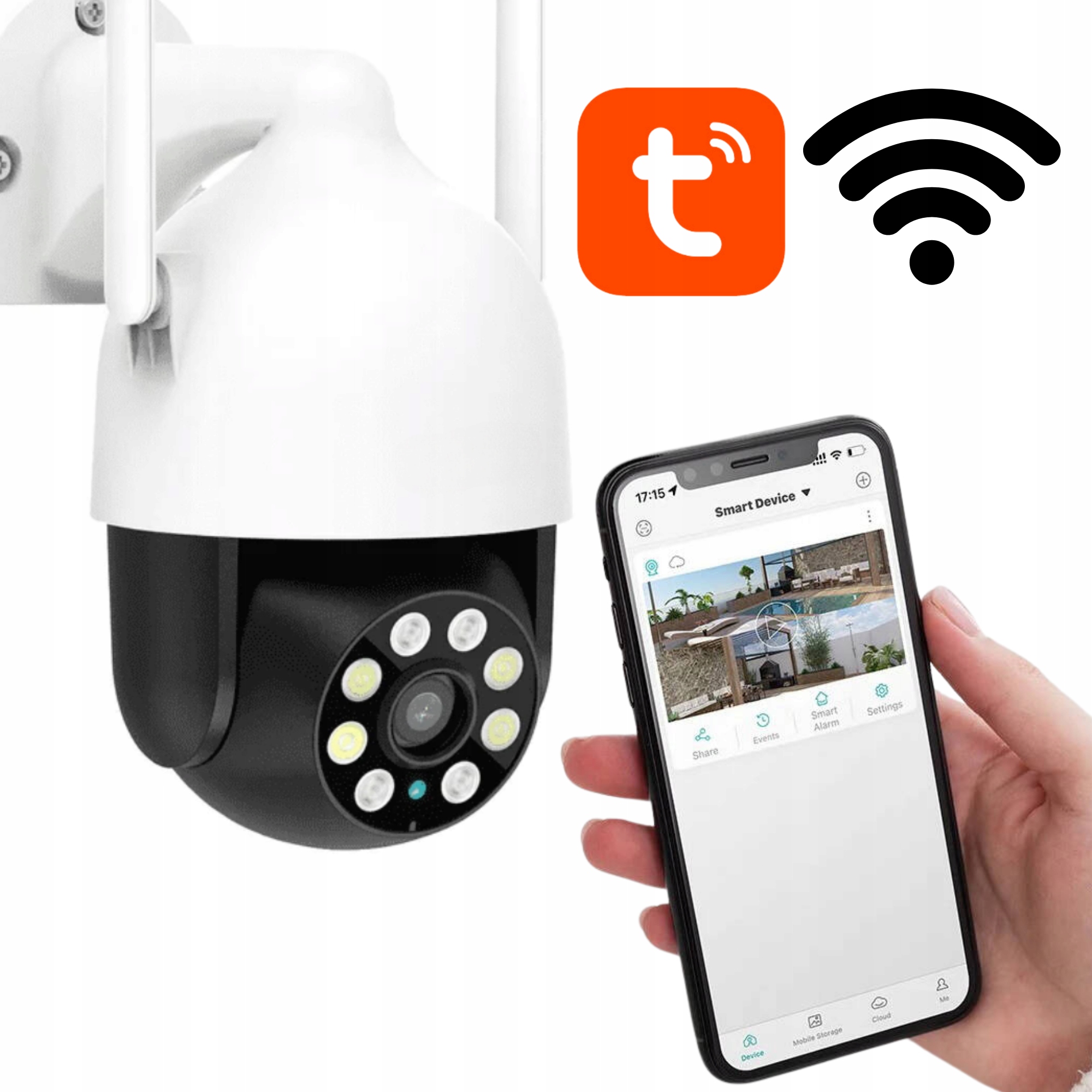 KAMERA ZEWNĘTRZNA IP OBROTOWA 360° BEZPIECZNY DOM SMART HOME NAGRYWANIE ...