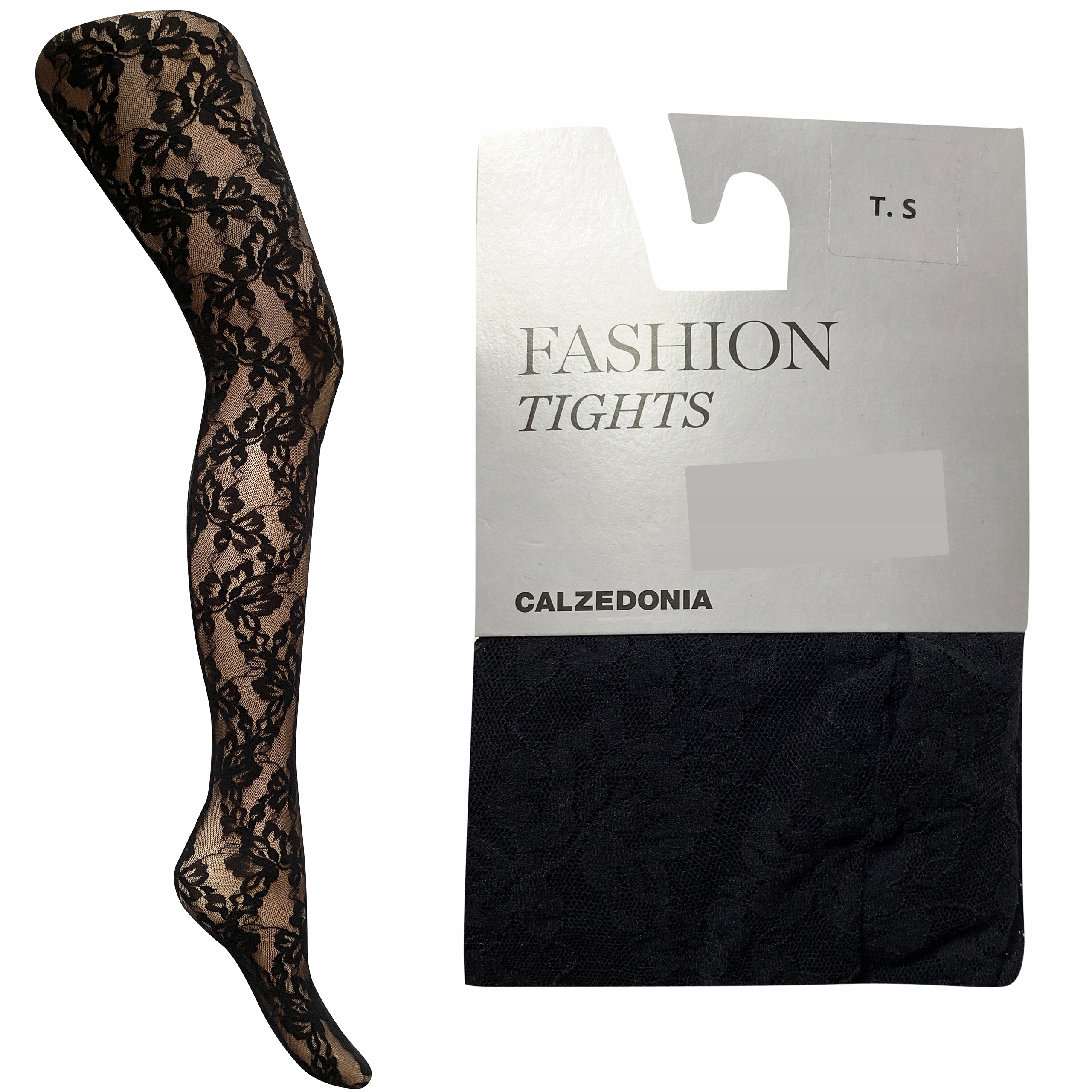 CALZEDONIA Czarne Koronkowe Rajstopy TG 2 S 13176295497 - Allegro.pl