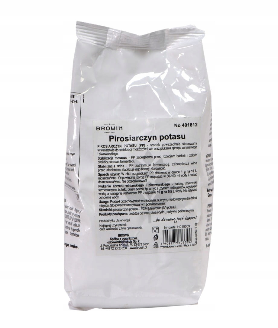 Pirosiarczyn potasu - 1 kg stabilizacja BROWIN - Browin | Sklep EMPIK.COM
